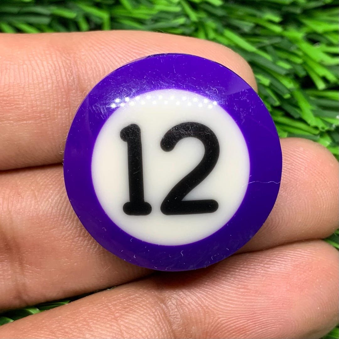 Billiards Pool Ball Number 12 Purple 27x9mm Round Cabochon Loose ...