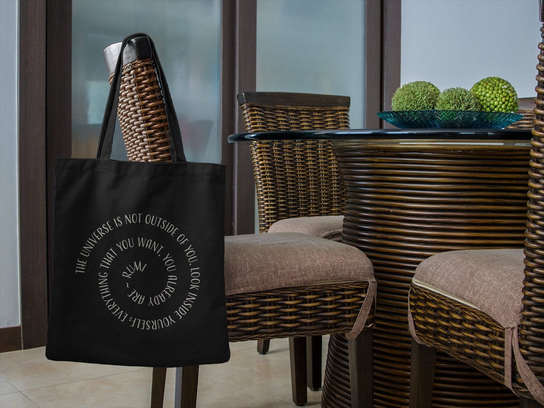Tote Bag Look Inside Design Rumi Quote Tote Bag - Etsy