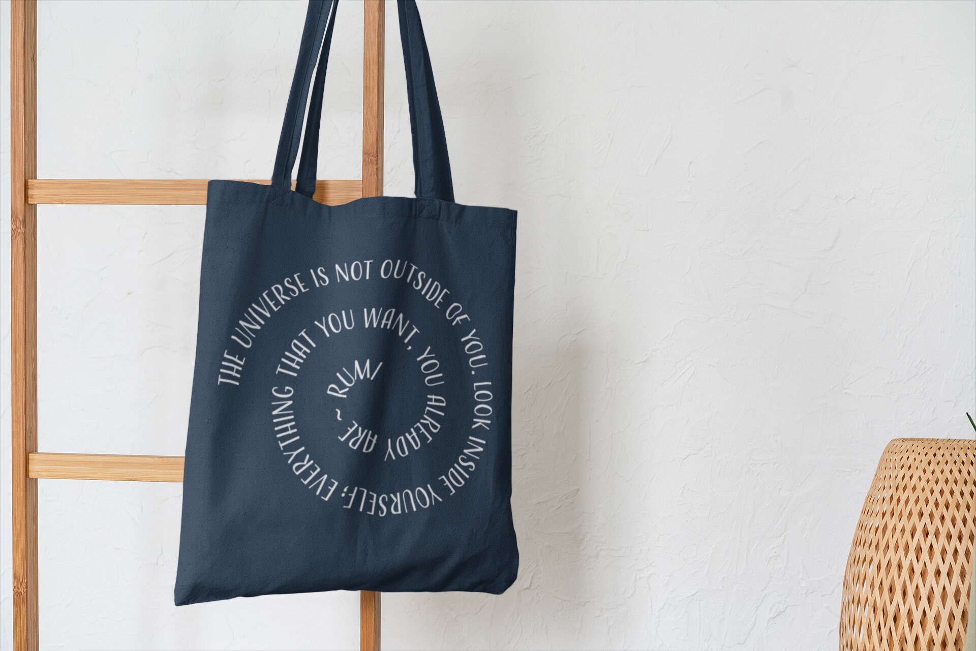 Tote Bag Look Inside Design Rumi Quote Tote Bag - Etsy