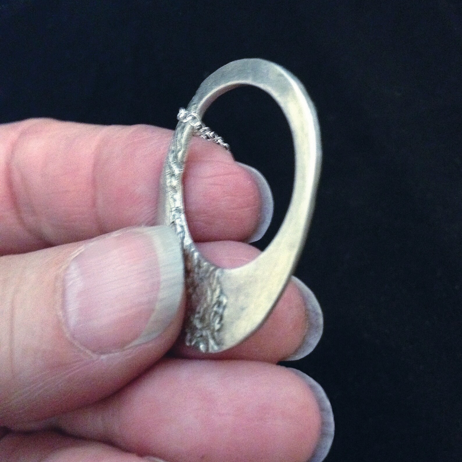 Silver Pendant, Silver Necklace, Circle Shapes With Texture, Unique Art ...