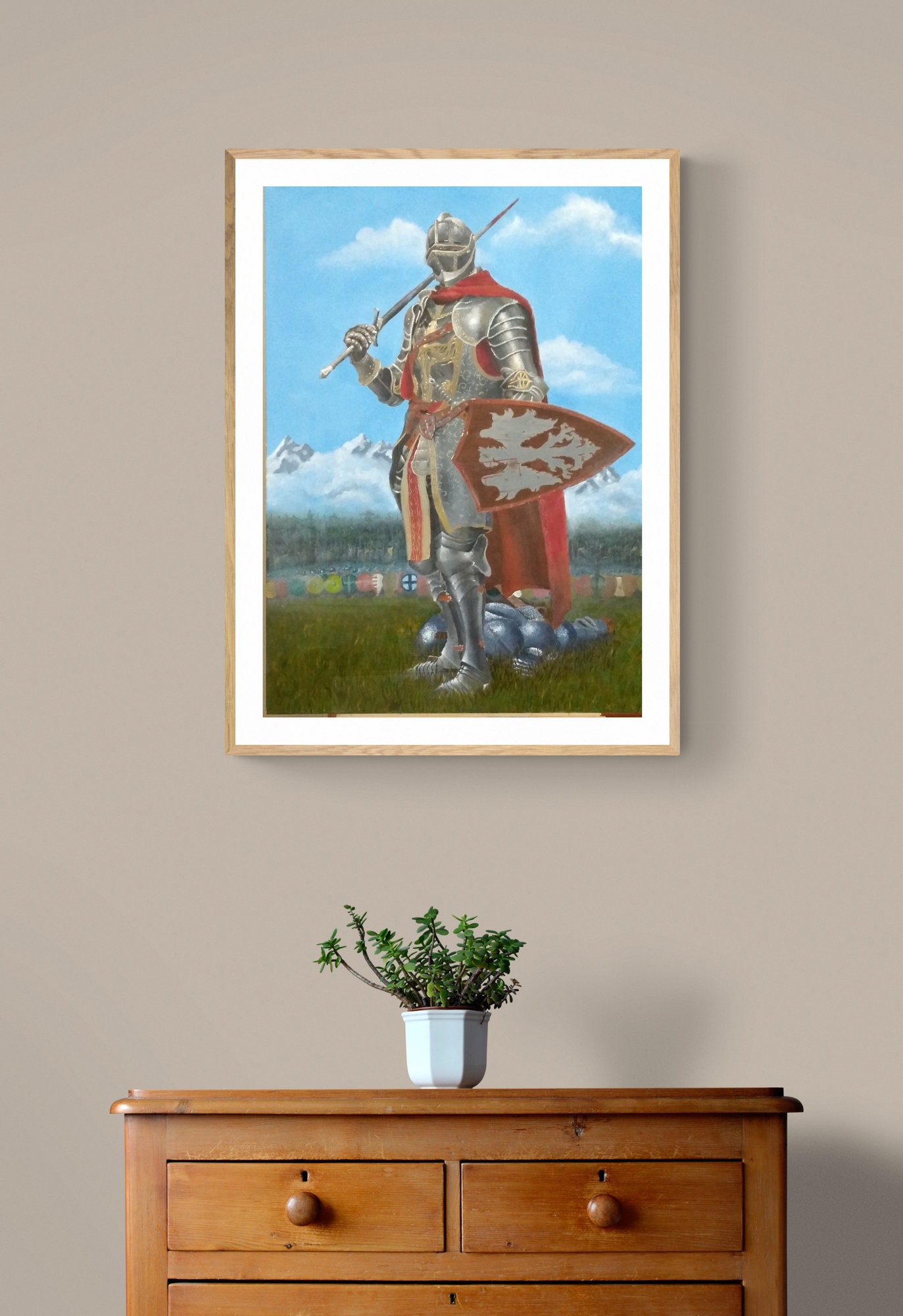 Warrior, Battle Scene, Military, Landscape, Oil on Canvas, Original ...
