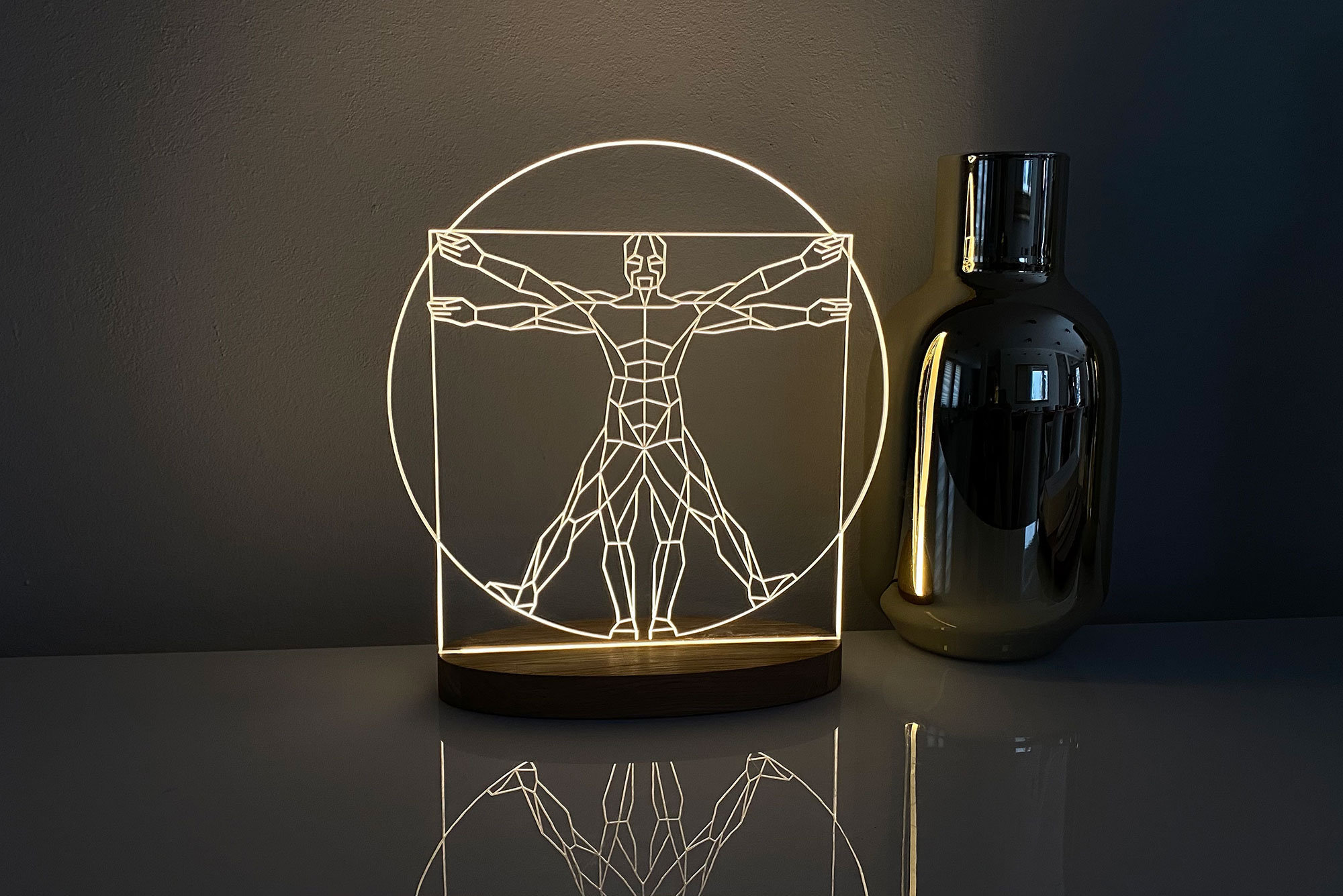 Vitruvian Man - Leonardo Da Vinci | Neon Decoration | Led Lamp | Desk ...