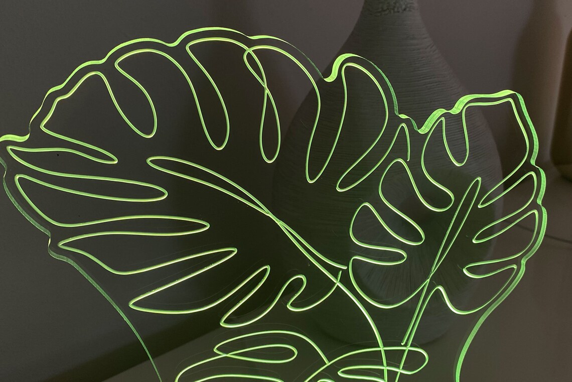 Monstera Led Lamp Decoration Desk Lamp Mini Neon | Etsy