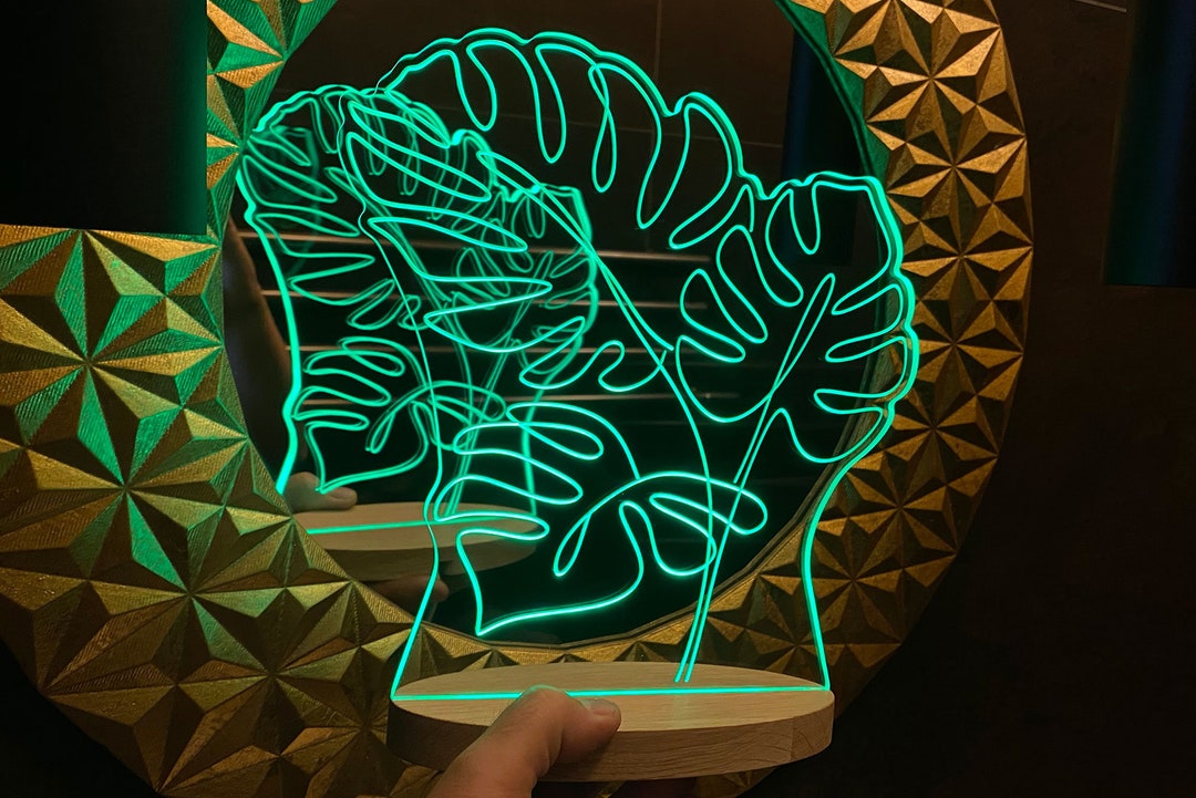 Monstera | Led Lamp | Decoration | Desk Lamp | Mini Neon | Night Lamp ...