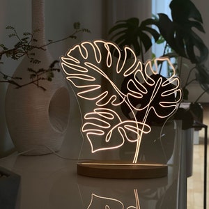 Monstera | Led Lamp | Decoration | Desk Lamp | Mini Neon | Night Lamp ...