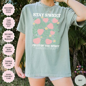 Boho Christian Strawberry Shirt Fruits of the Spirit Bible Verse Shirt ...