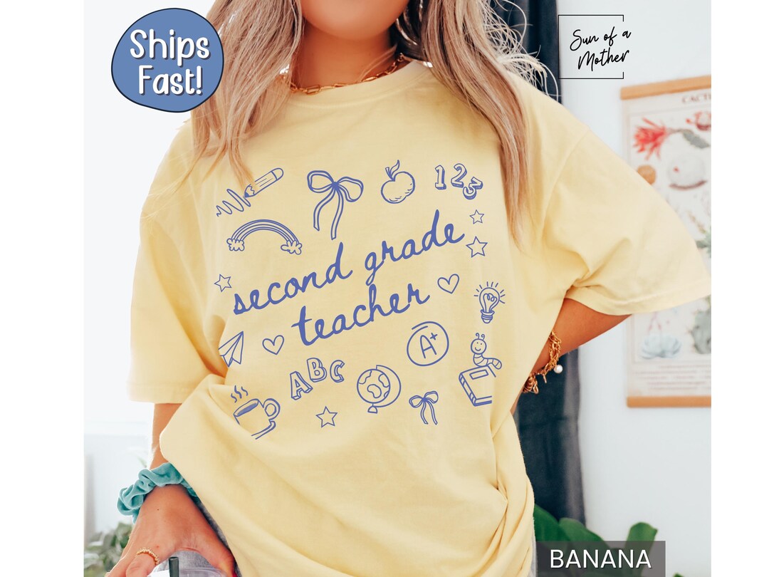 Second Grade Teacher Shirt Comfort Colors 2nd Grade Teacher ...
