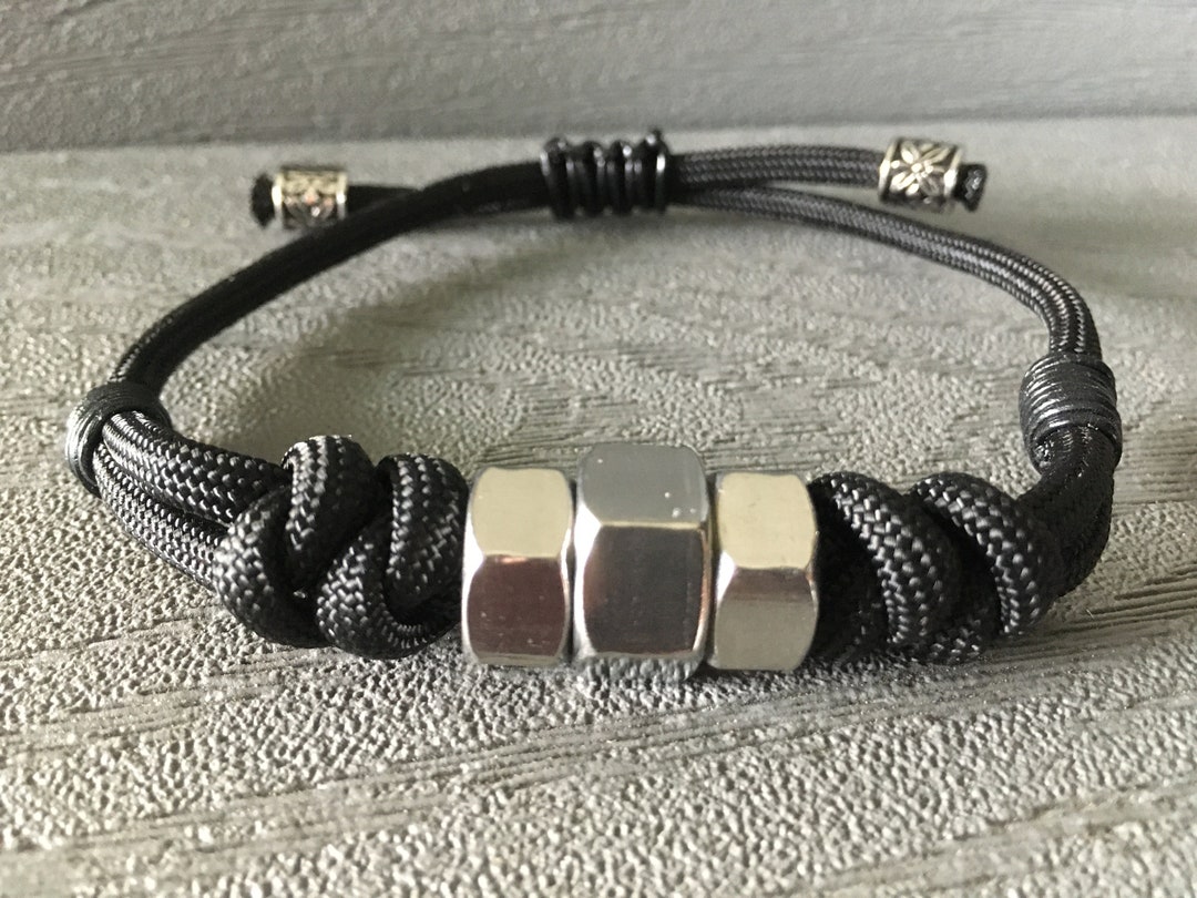 Paracord Hex Nut Slider Knot Men's Bracelet - Etsy