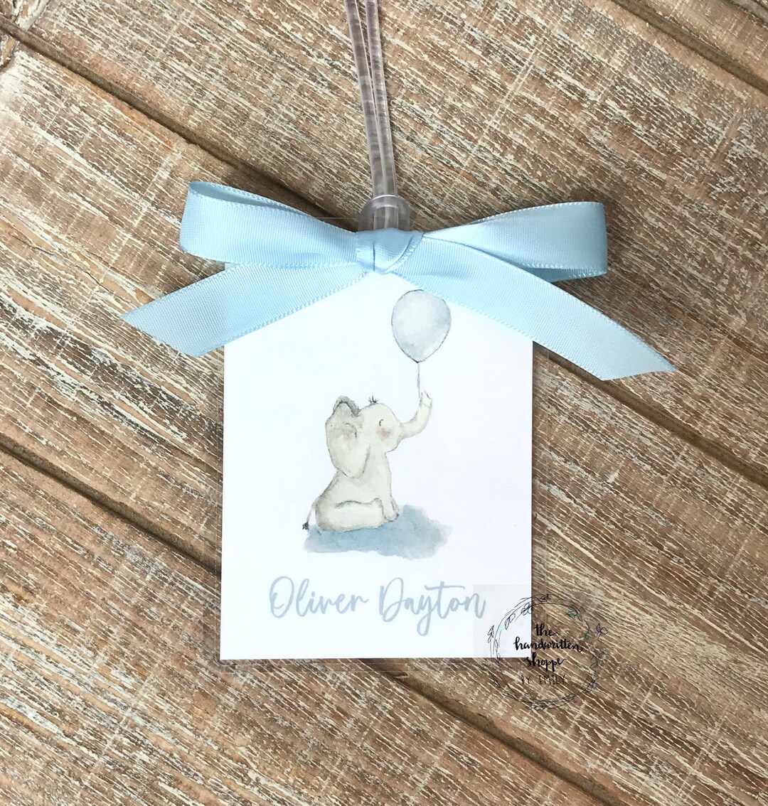Personalized ELEPHANT Name Tag - Diaper Bag Tag - Backpack Tag - Name ...