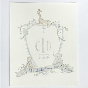 Baby Crest - Nursery Monogram - Watercolor Nursery Decor - Nursery ...