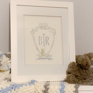 Baby Crest - Nursery Monogram - Watercolor Nursery Decor - Nursery ...