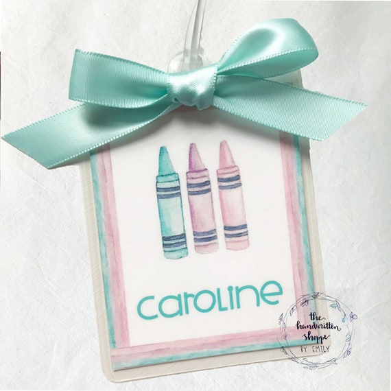 Personalized CRAYONS Name Tag Back to School Supplies - Etsy