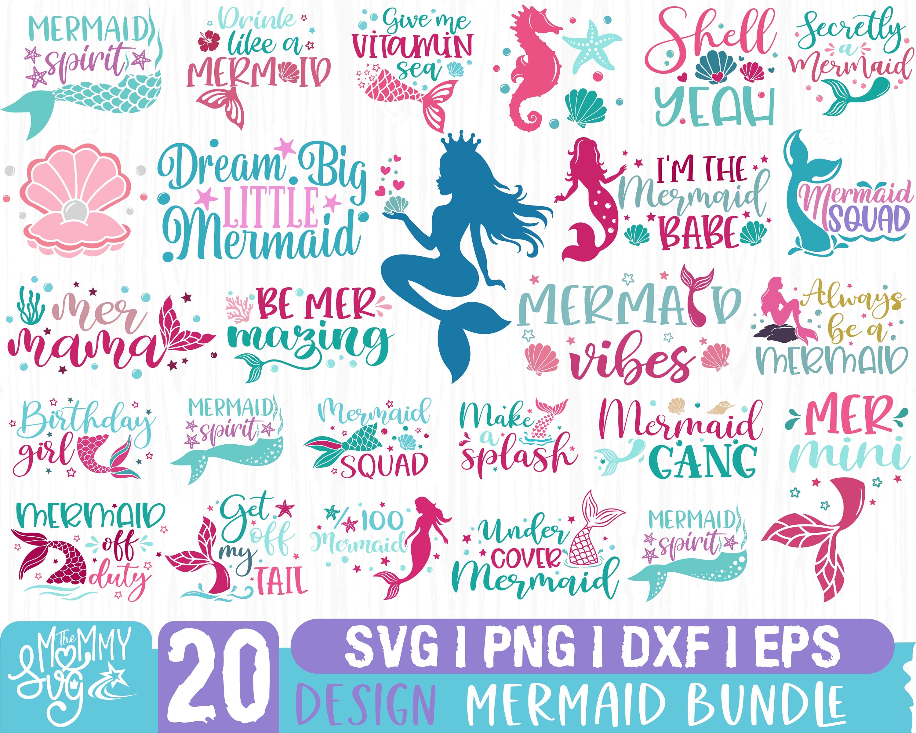 Birthday Mermaid Svg Bundle,mermaid Svg,give Me Vitamin Sea Svg ...