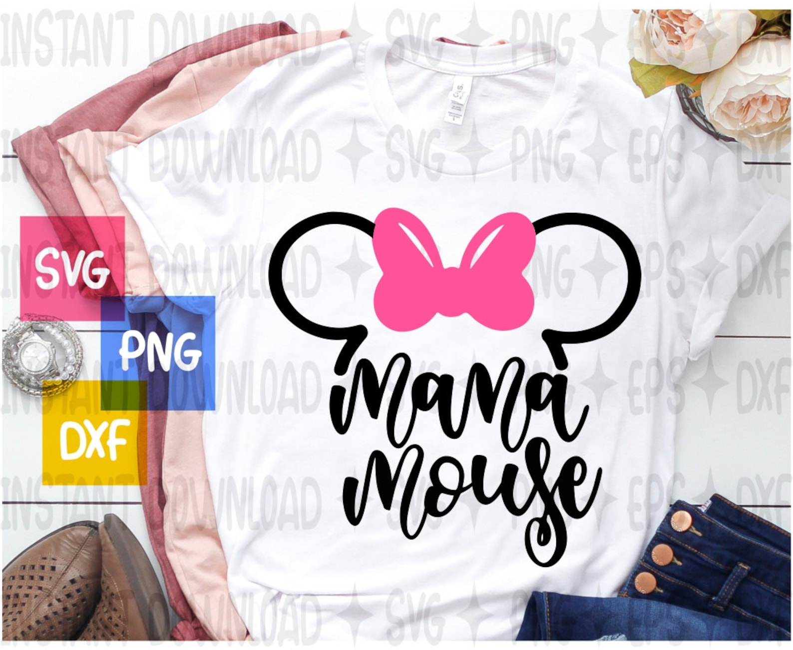 Mama Mouse Svg, Mouse SVG Instant Download, Mom Girl Mouse Head Svg ...