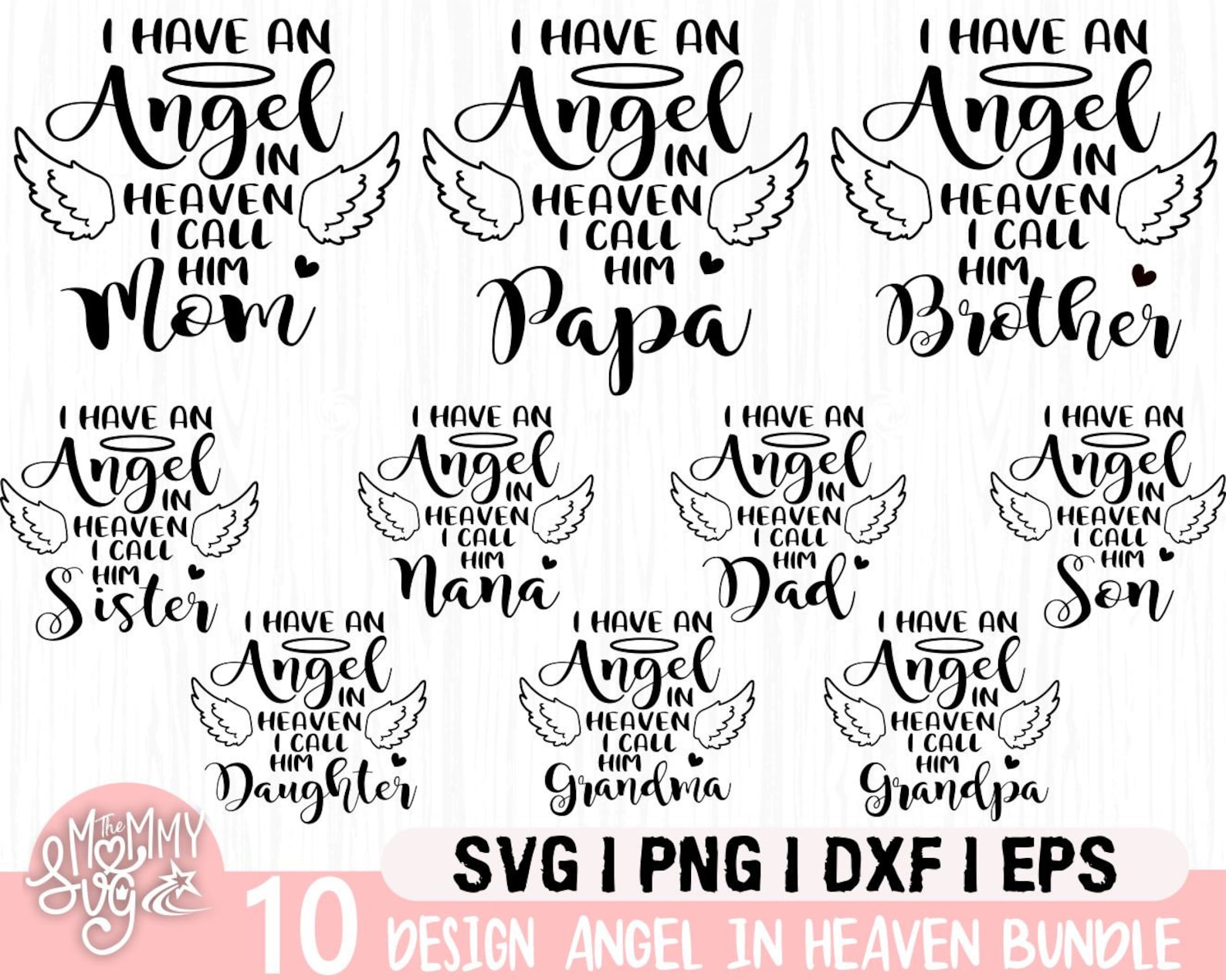 I have an Angel in Heaven I Call Her MomFamily Svg Bundle | Etsy