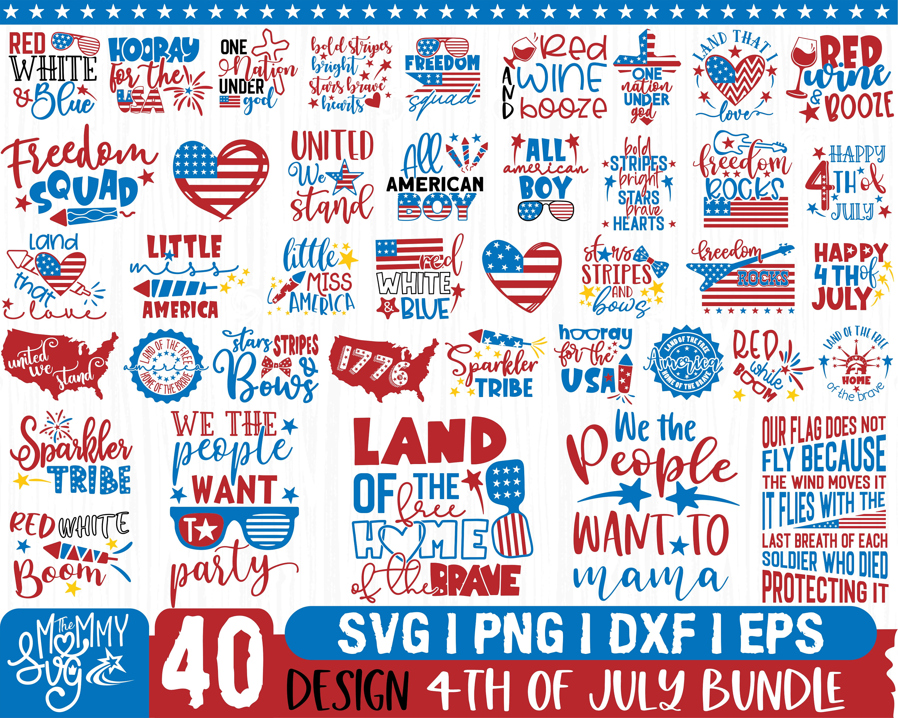 4th of July Svg Bundle Independence Day US Flag Svg - Etsy UK