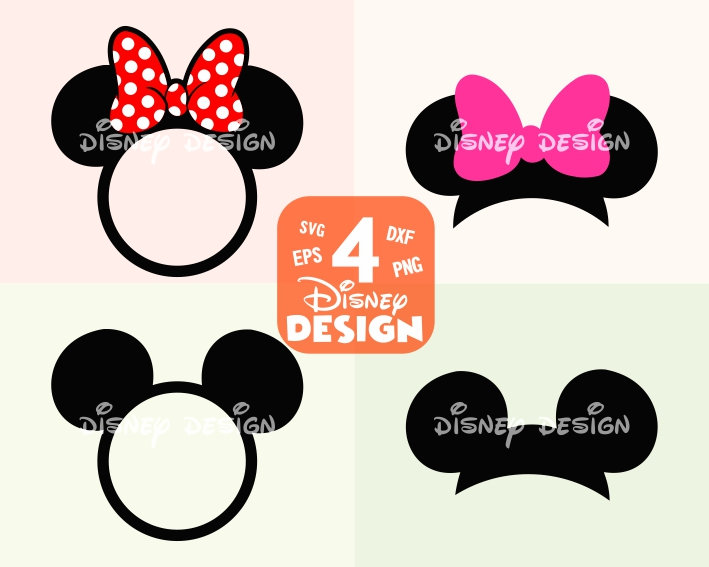 Mickey Mouse Monogram Frames SVG Collection, Minnie Mouse Monogram ...