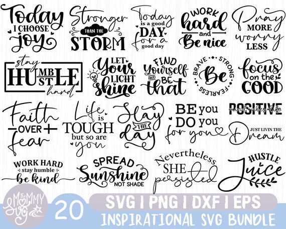 Inspirational Bundle Svg Motivational Svg Bundle Quotes - Etsy