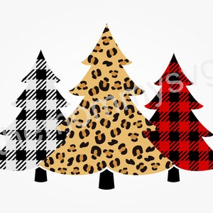 Buffalo Plaid Cheetah Tree Svg,christmas Tree Svg,merry Christmas Svg ...