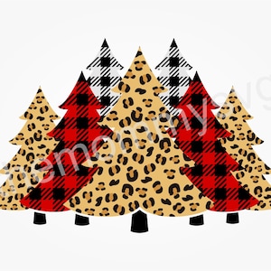 Buffalo Plaid Cheetah Tree Svg,christmas Tree Svg,merry Christmas Svg ...