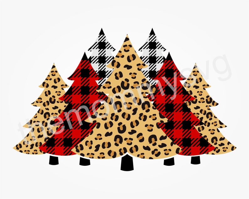 Buffalo Plaid Cheetah Tree Svg,christmas Tree Svg,merry Christmas Svg ...
