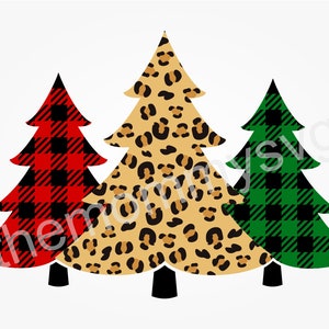 Buffalo Plaid Cheetah Tree Svg,christmas Tree Svg,merry Christmas Svg ...