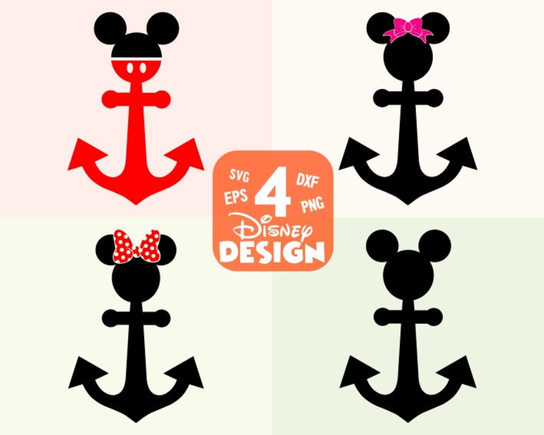 Anchor Mouse SVG / Nautical Decal / Minnie Head Face Ears Summer ...