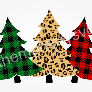 Buffalo Plaid Cheetah Tree Svg,christmas Tree Svg,merry Christmas Svg ...