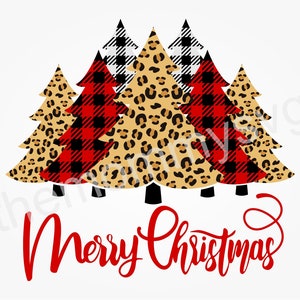 Buffalo Plaid Cheetah Tree Svg,christmas Tree Svg,merry Christmas Svg ...