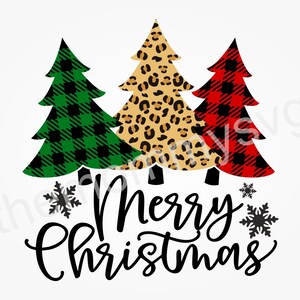 Buffalo Plaid Cheetah Tree Svg,christmas Tree Svg,merry Christmas Svg ...
