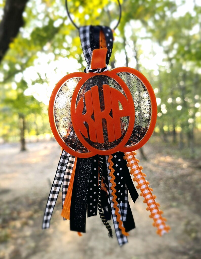 Pumpkin Bag Tag, Halloween Tag, Personalized Pumpkin Shaker Tag, Custom ...