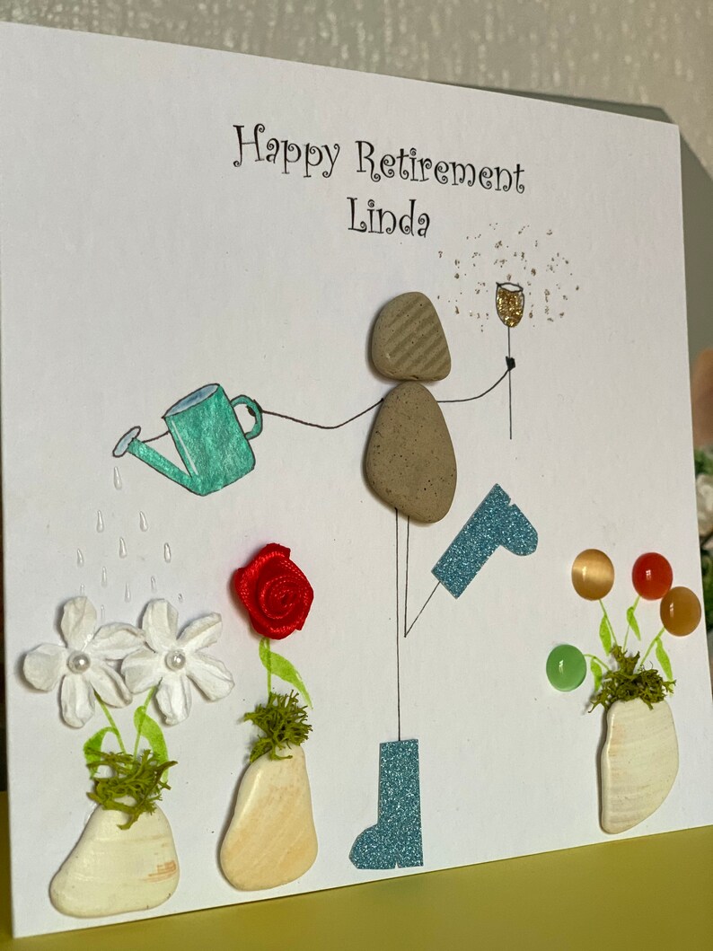 Retirement Card. Happy Retirement Greeting Card. Pebble Art - Etsy