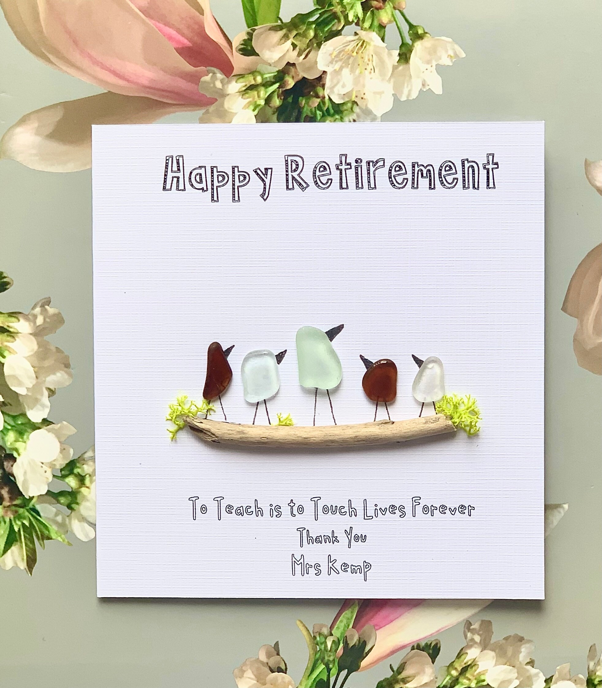 Happy Retirement Card. Teacher Retirement Card. Pebble Art - Etsy UK