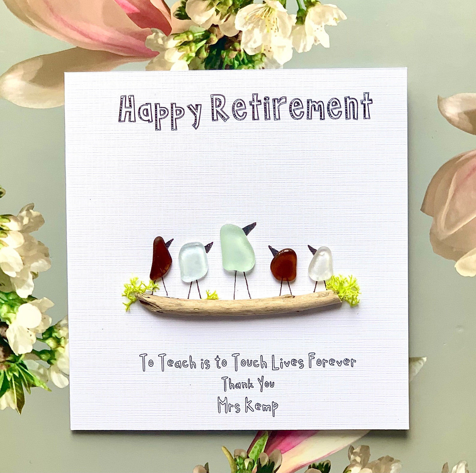 Happy Retirement Card. Teacher Retirement Card. Pebble Art - Etsy UK