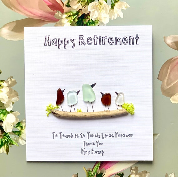 Happy Retirement Card. Teacher Retirement Card. Pebble Art | Etsy