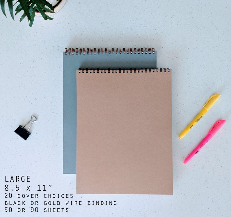 Large Wire Bound Notebooks 8.5 X 11 / Journals / - Etsy