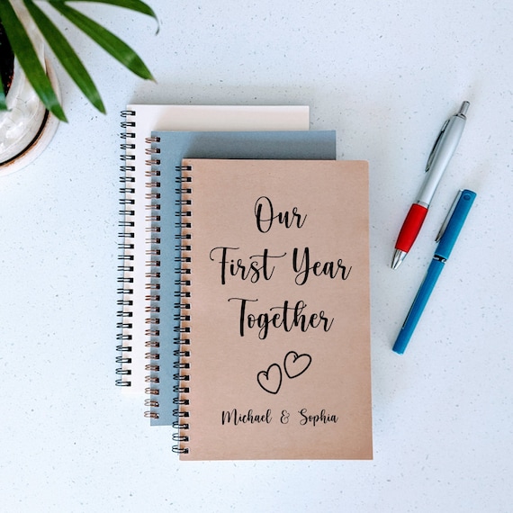 Personalized Our First Year Together Notebook With Names 5.5 X | Etsy