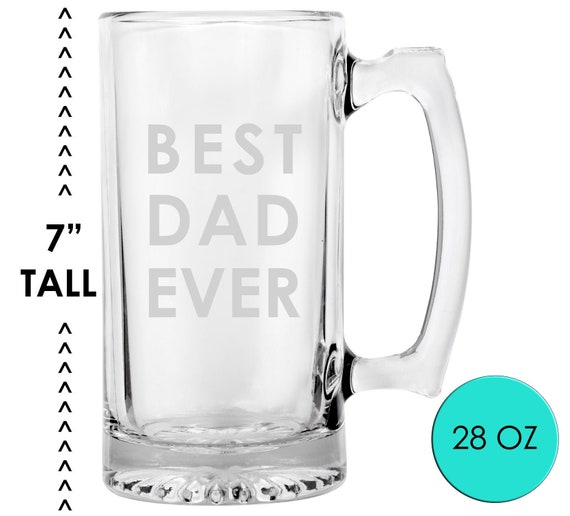 Best Dad Ever Beer Mug Glass / Large Beer Glass / Father's | Etsy