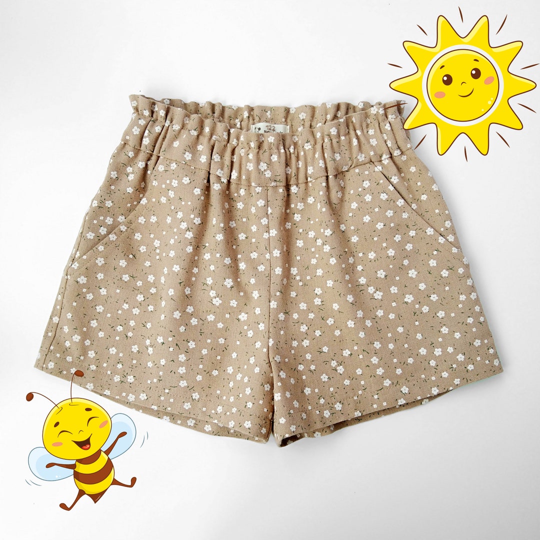 Linen Shorts for Girls. Handmade Summer Shorts - Etsy
