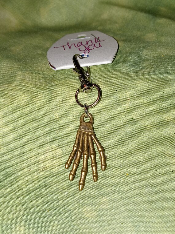 Skeleton Hand Keychain - Etsy