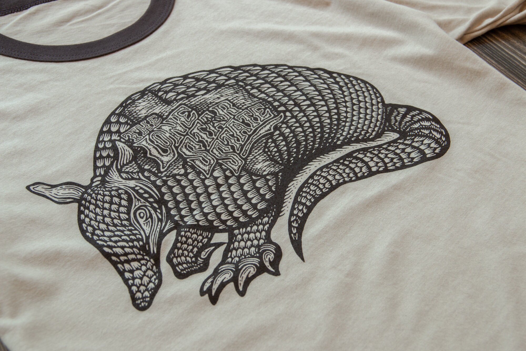 Armadillo Ringer Shirt - Unisex Sizing - Sketched by Artist and Screen ...