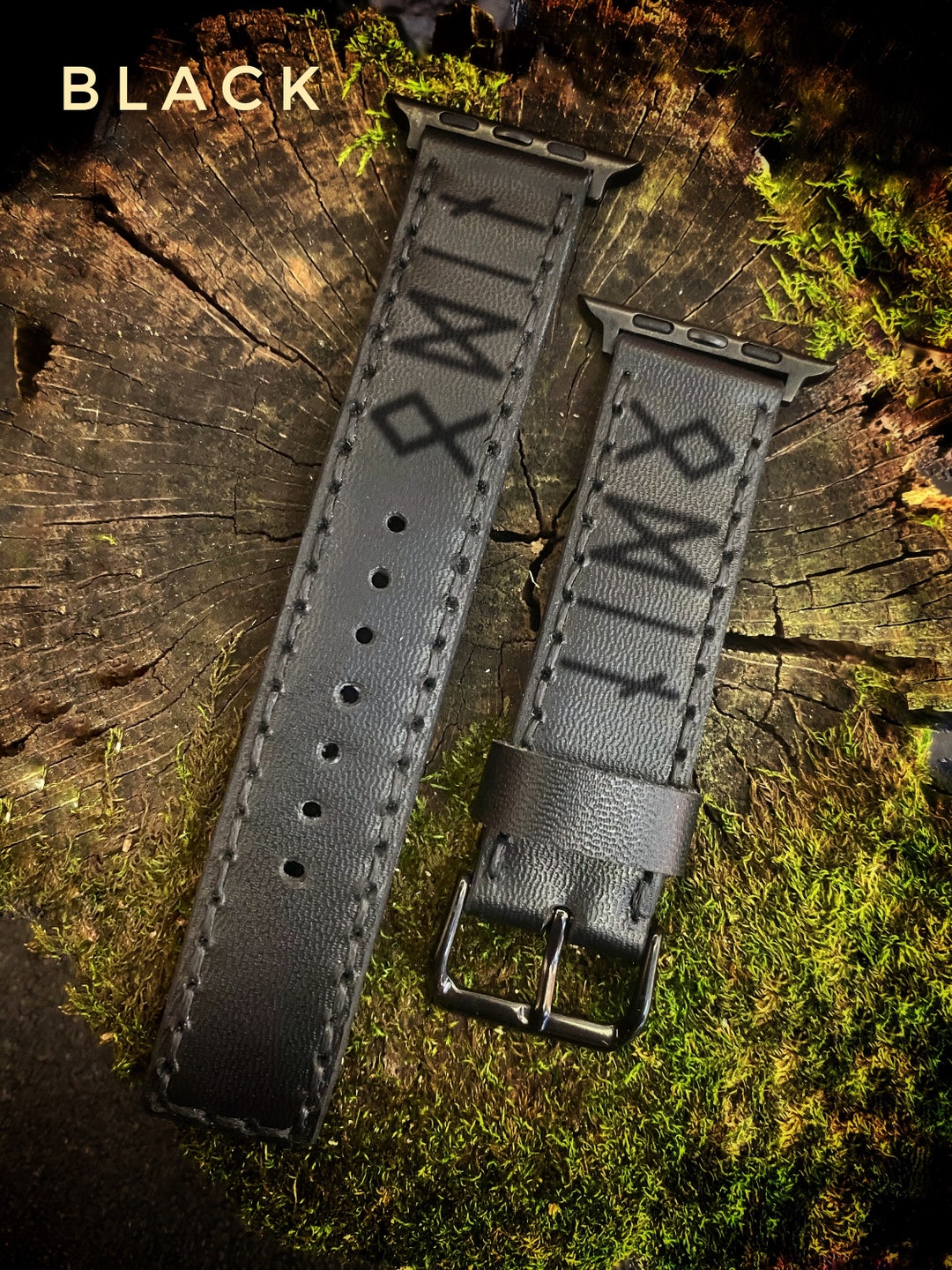 ODIN Runes Watch Strap for Apple / Samsung 170-200 Mm Genuine Leather ...