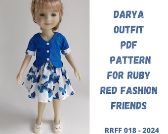 Katydid Crossing Blue and White Check Dress With Peter Rabbit Pinafore Will Fit Ruby Red Fashion ...