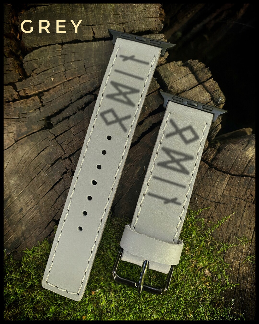 ODIN Runes Watch Strap for Apple / Samsung 170-200 Mm Genuine Leather ...