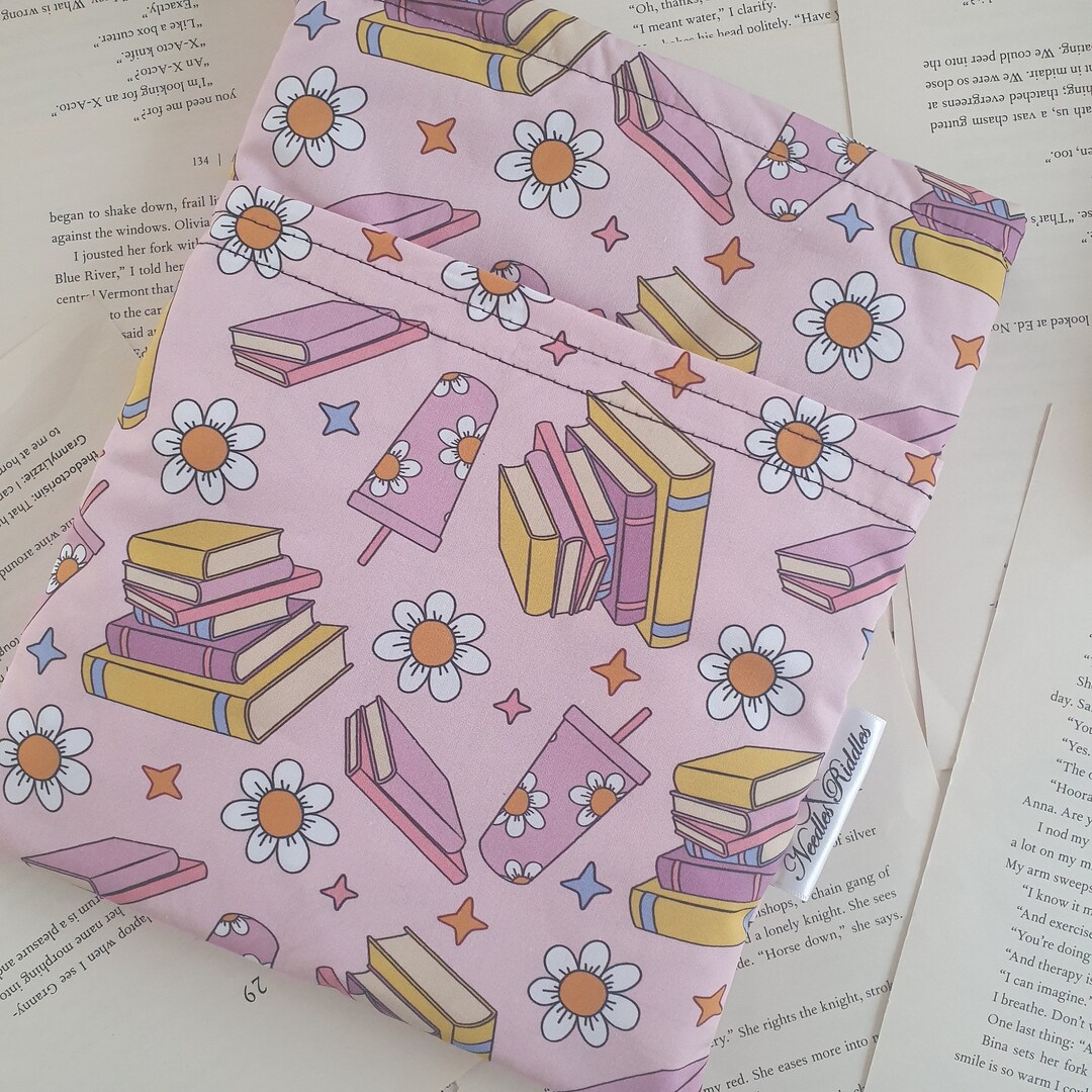 Book Sleeve With Pocket, Book Jacket, Kindle Sleeve, Bookmark Sleeve ...