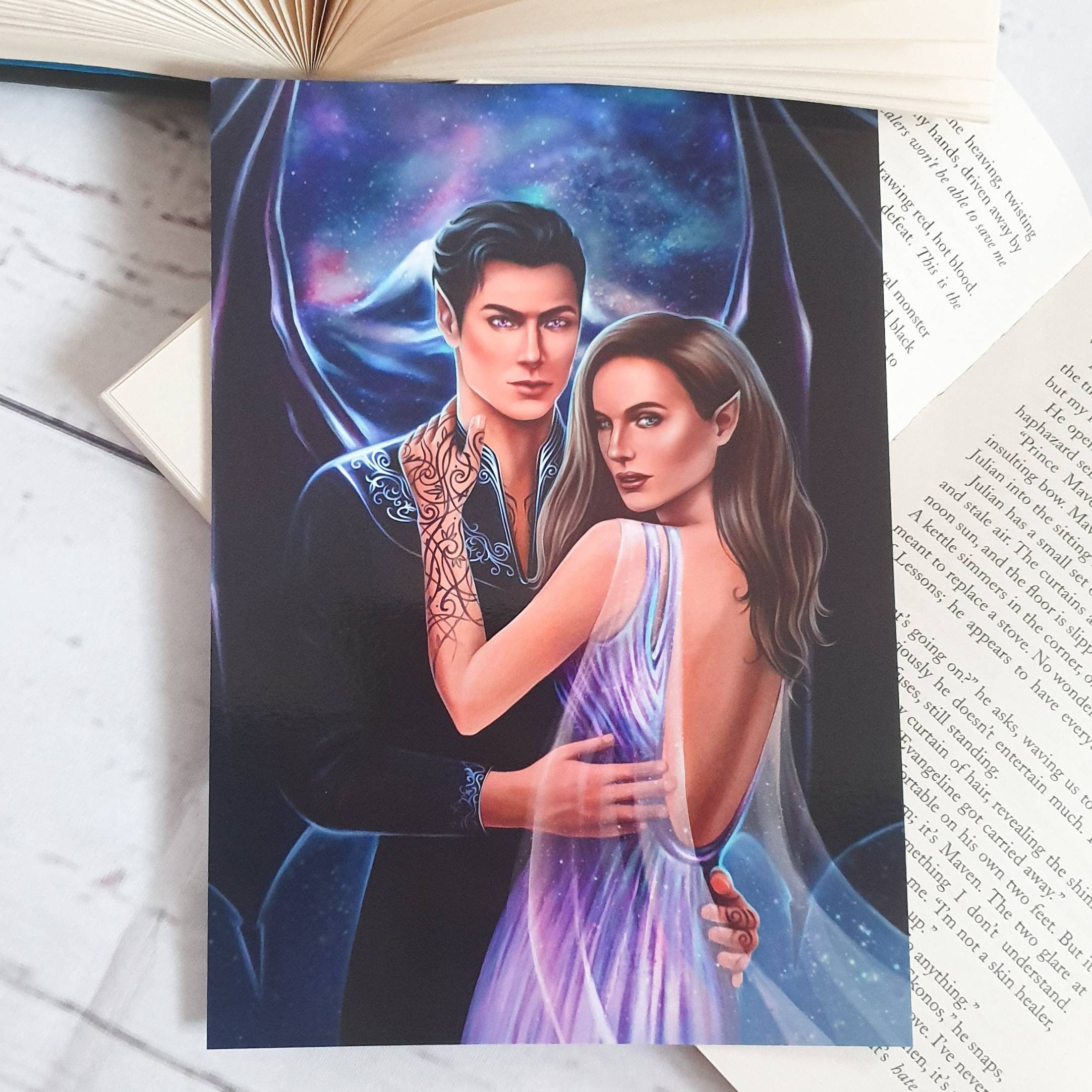 Feyre and Rhysand a Court of Thorns and Roses A5 - Etsy