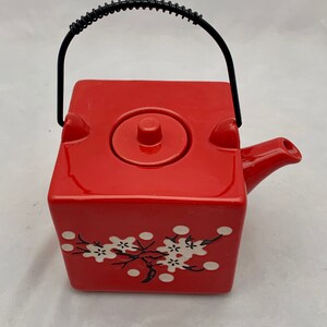 Chinese Red Blossom Square Tea Pot With 4 Cups Chinese Tea Jasmine Tea ...