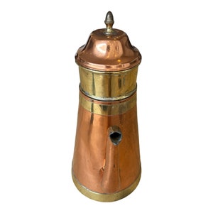 Extra Large Vintage Copper and Brass Coffee Pot Coffee Kettle Copper ...