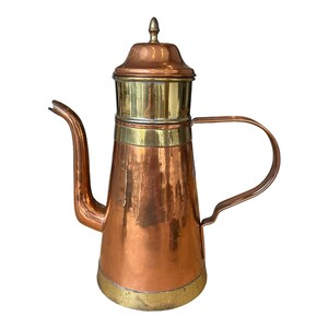 Extra Large Vintage Copper and Brass Coffee Pot Coffee Kettle Copper ...