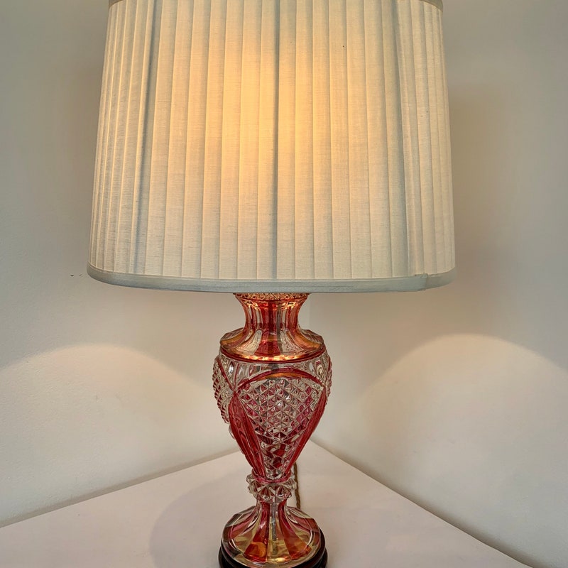 Red Glass Lamp - Etsy